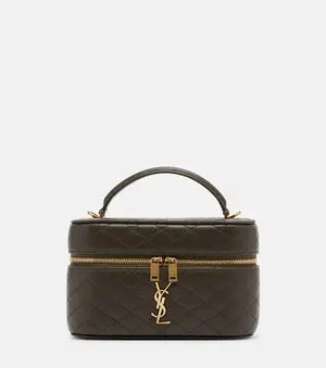 Saint Laurent Gaby Leather Vanity Bag - Brown
