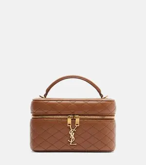 Saint Laurent Gaby Leather Vanity Bag - Brown
