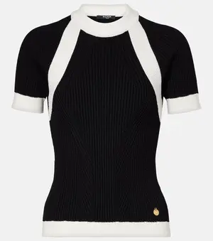 Balmain Ribbed-knit Top - Black