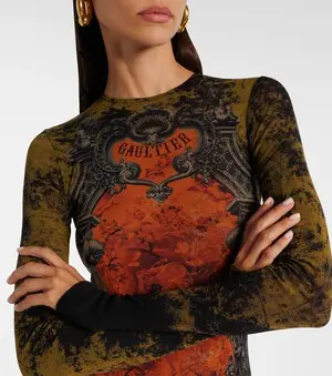 JEAN PAUL GAULTIER Printed Mesh Catsuit - Multicoloured