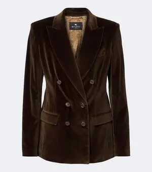Velvet Sharp Shoulder Blazer