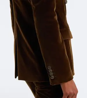 Etro Double-breasted Cotton Velvet Blazer - Brown