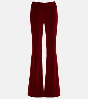 Etro Cotton Velvet Flare Trousers - Red
