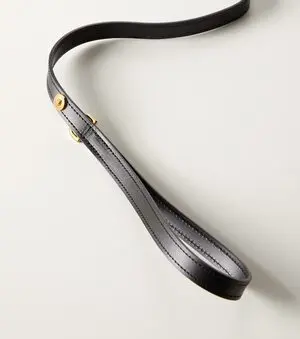 Versace Leather Dog Leash With Gold Tone Hardware