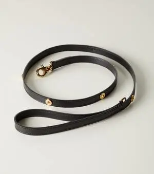 Versace Leather Dog Leash With Gold Tone Hardware