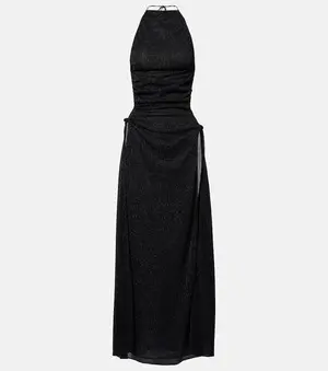 Oseree Lumière Open-back Maxi Dress