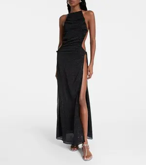 Oseree Lumière Open-back Maxi Dress