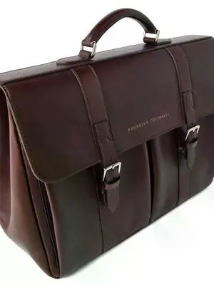 Brunello Cucinelli Double-buckle Leather Briefcase