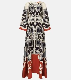 La DoubleJ Phoenix Placée Silk Twill Maxi Dress - Multicoloured