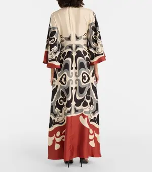 La DoubleJ Phoenix Placée Silk Twill Maxi Dress - Multicoloured