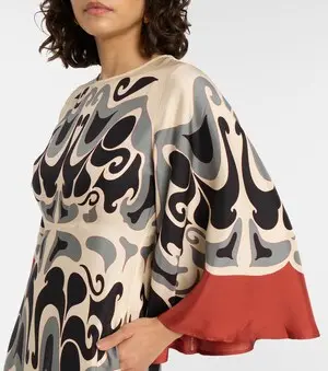 La DoubleJ Phoenix Placée Silk Twill Maxi Dress - Multicoloured