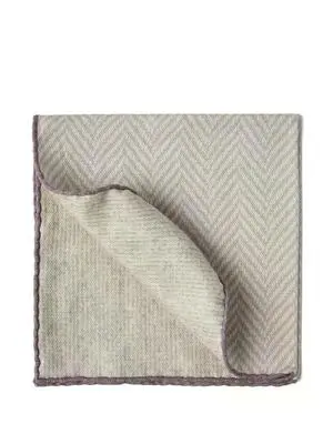 Brunello Cucinelli Silk Pocket Square Neutrals
