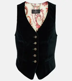 Etro Cotton Velvet Vest - Green