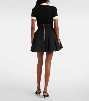 Balmain Virgin Wool Grain De Poudre Miniskirt
