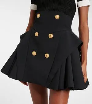 Balmain Virgin Wool Grain De Poudre Miniskirt