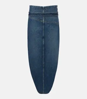 JEAN PAUL GAULTIER Denim Asymmetric Midi Skirt