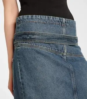 JEAN PAUL GAULTIER Denim Asymmetric Midi Skirt