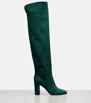 GIANVITO ROSSI Suede Over-the-knee Boots - Green