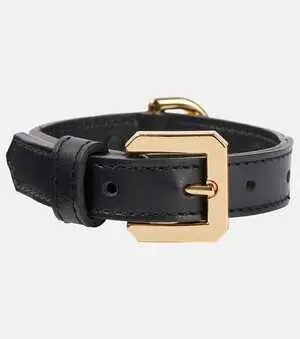 Versace Icon Small Leather Pet Collar - Black