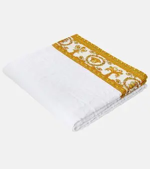 Versace Allover Cotton Terry Beach Towel - White