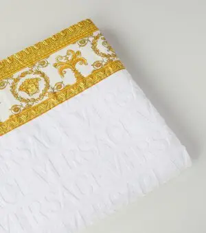 Versace Allover Cotton Terry Beach Towel - White