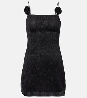 Oseree Lumière Floral Appliqué Mini Dress