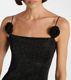 Oseree Lumière Floral Appliqué Mini Dress