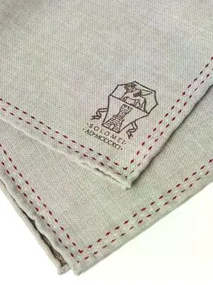 Brunello Cucinelli Silk Pocket Square - Grey
