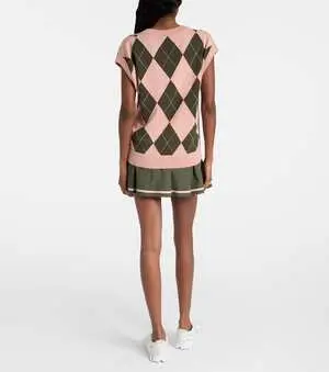 Varley Avika Argyle Cotton-blend Sweater Vest
