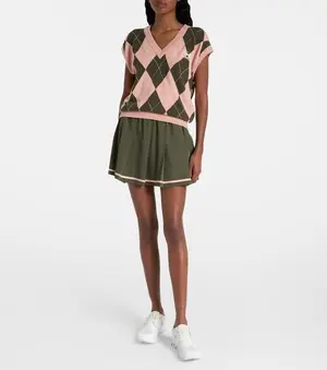 Varley Avika Argyle Cotton-blend Sweater Vest