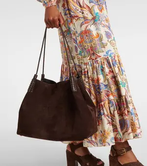 Etro Libra Medium Suede Tote Bag