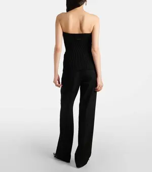 JEAN PAUL GAULTIER Ribbed-knit Wool-blend Corset - Black