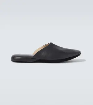 Charvet Leather Slippers - Black