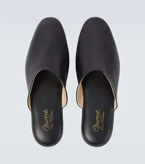 Charvet Leather Slippers - Black