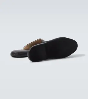 Charvet Leather Slippers - Black