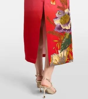 ALEMAIS Inez Ombre Linen-blend Midi Dress