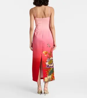 ALEMAIS Inez Ombre Linen-blend Midi Dress