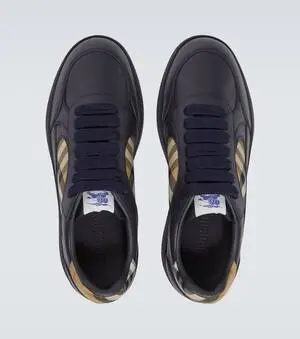 Burberry Terrace Check Leather Sneakers