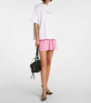 Balenciaga Laurel Cotton Jersey Miniskirt
