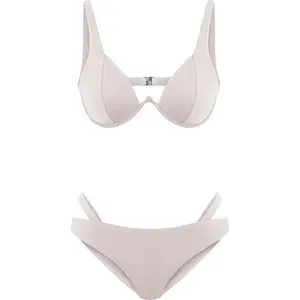 JENDUE Cleo Asymmetric Bikini Beige