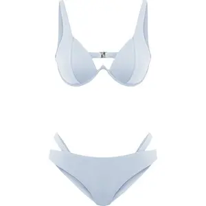 JENDUE Cleo Asymmetric Bikini Ice Bue