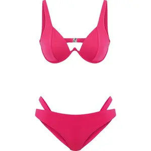 JENDUE Cleo Asymmetric Bikini - Pink