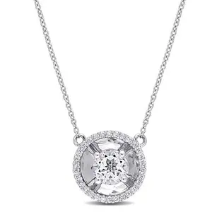 JULIANNA B. White Topaz And Diamond Necklace - 10k White Gold