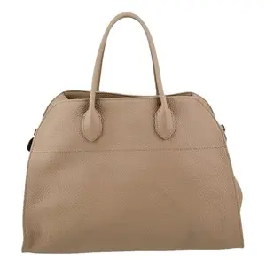 THE ROW Margaux Leather Handbag Beige