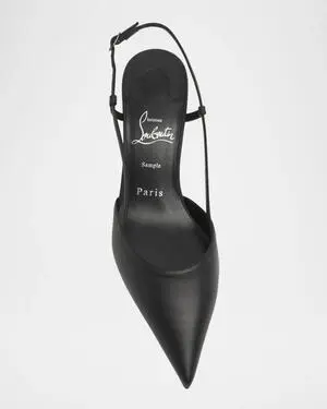 CHRISTIAN LOUBOUTIN 60mm Miss Z Leather Slingback Pumps - Black