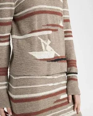 Bottega Veneta Graphic Intarsia Knit Sweater - Storm