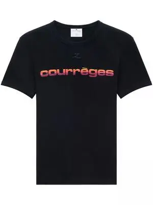 COURREGES Logo-print Crew-neck T-shirt
