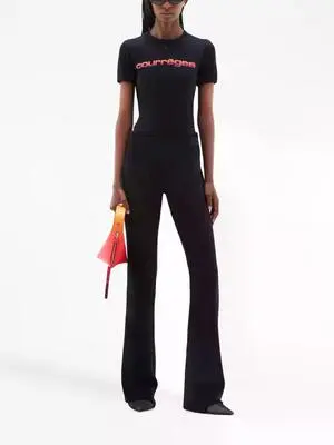 COURREGES Logo-print Crew-neck T-shirt