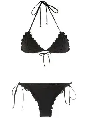 AMIR SLAMA Ripple Effect Bikini Set - Black