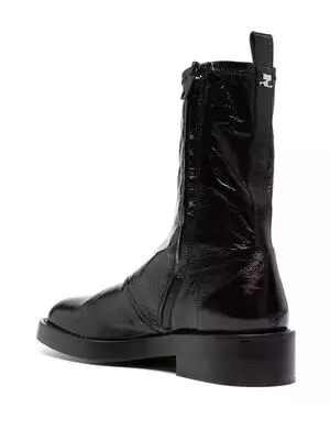 COURREGES Logo-patch Cracked-effect Boots